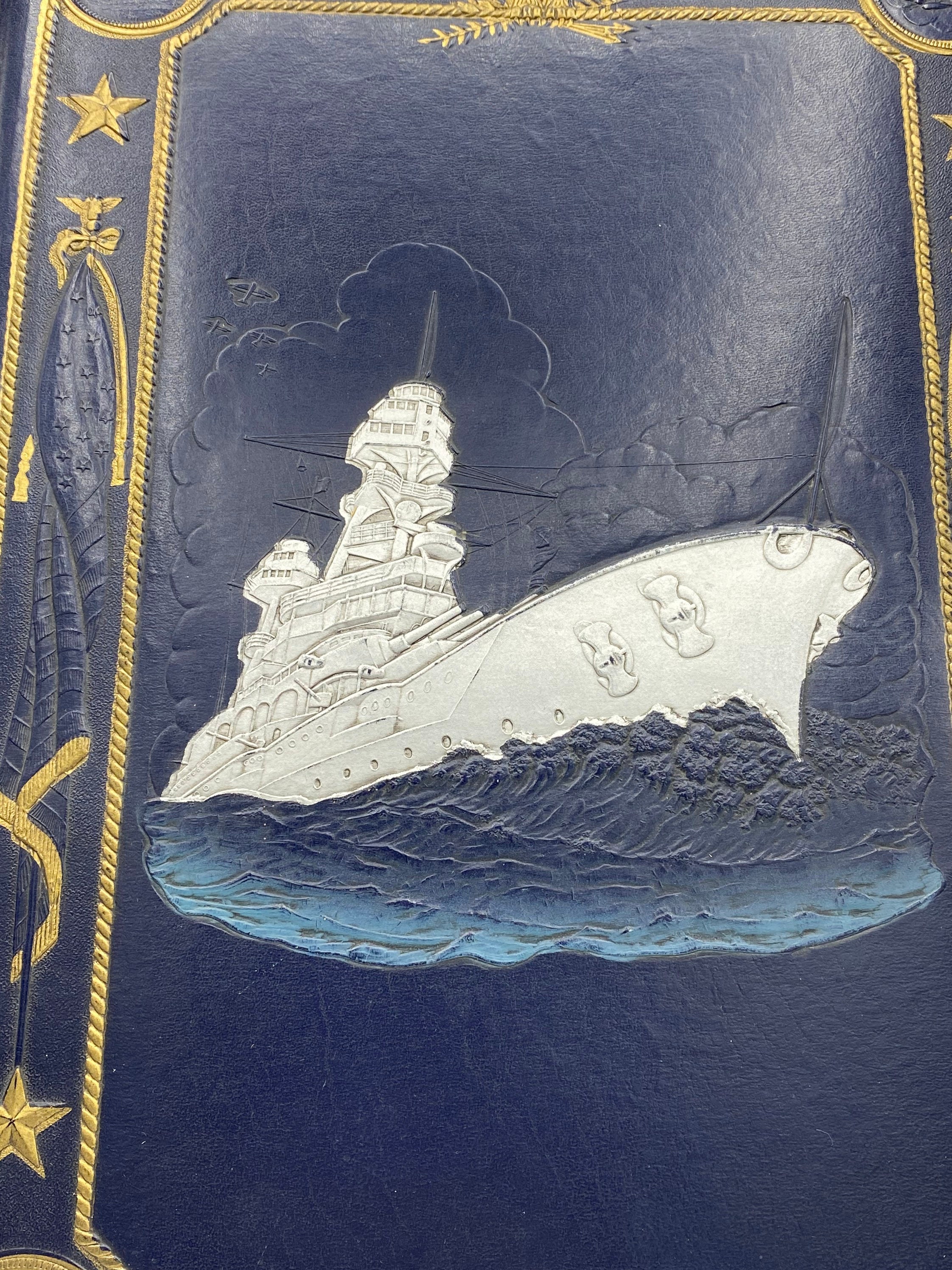 Vintage WW2 Navy Ship Scrapbook Leather Binder - Etsy UK