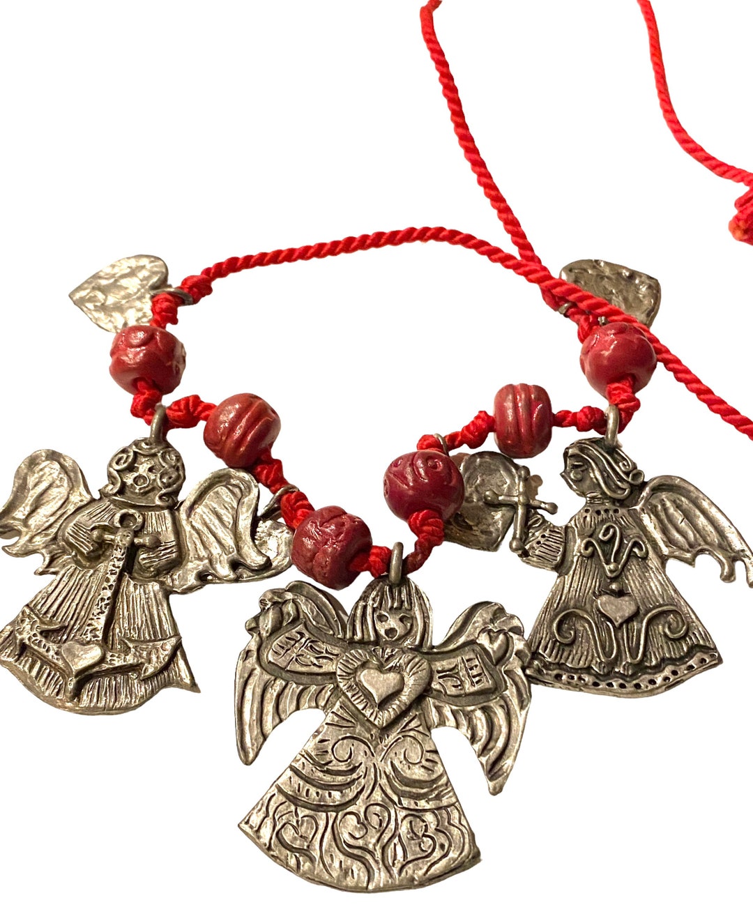 Vintage Unique and Funky Artisan Angel Faith Hope & Charity Pewter ...