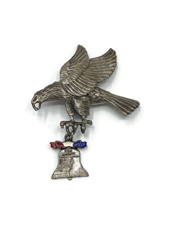 Vintage Fabulous Patriotic Eagle with For Liberty Ena… - Gem