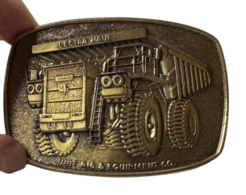 Vintage Lectra Haul Unit Rig & Equipment Co Mining Belt Buckle USA ...