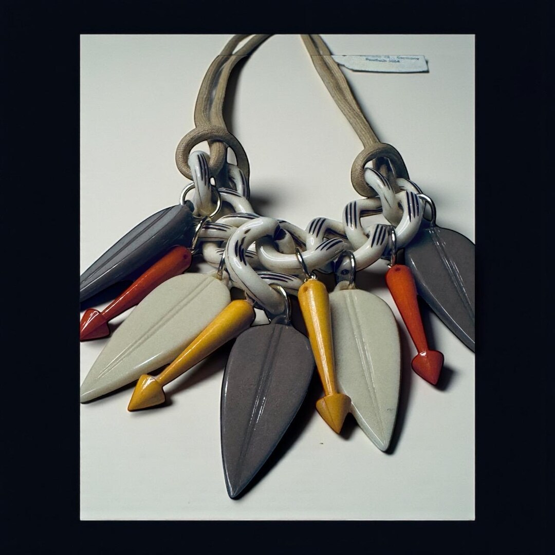 Vtg 1970s Alfred Weber Germany Fall Leaf Geometric Design Lucite Charm ...