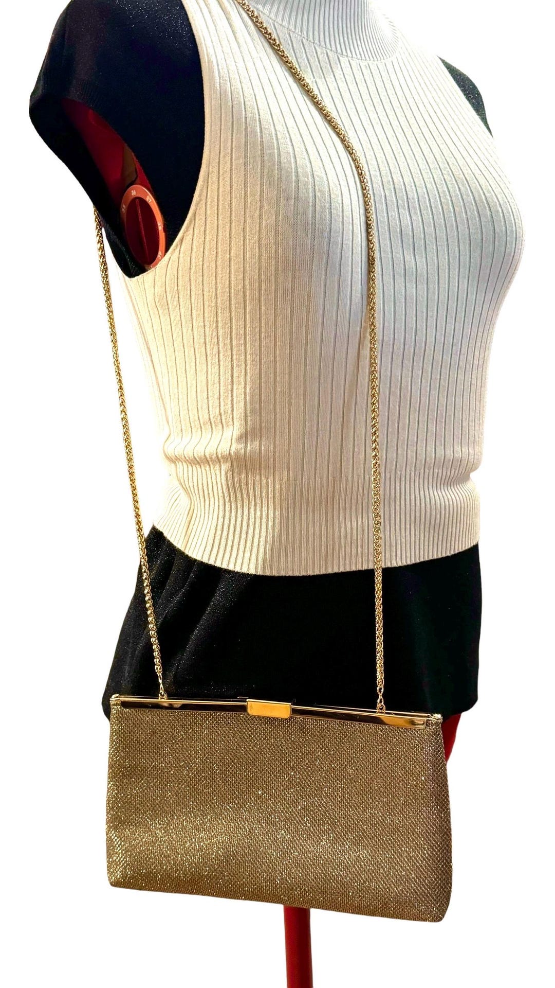 Vintage 1980s Gold Woven Thread Shoulder Bag Disco Evening Purse Slide ...