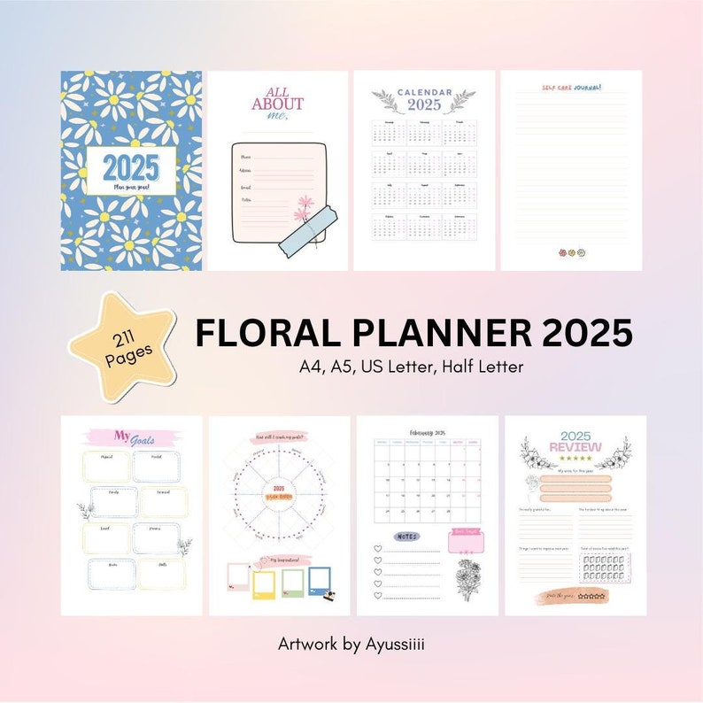2025 Planner, Printable Planner, Weekly Printable Planner, Monthly ...