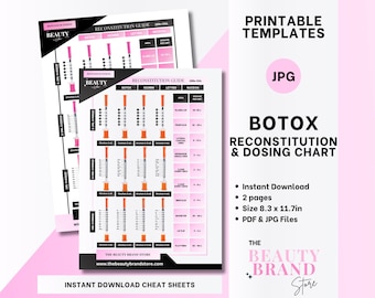 Botox Reconstitution and Dosing Chart Nurse Injector Botox Cheat Sheet ...