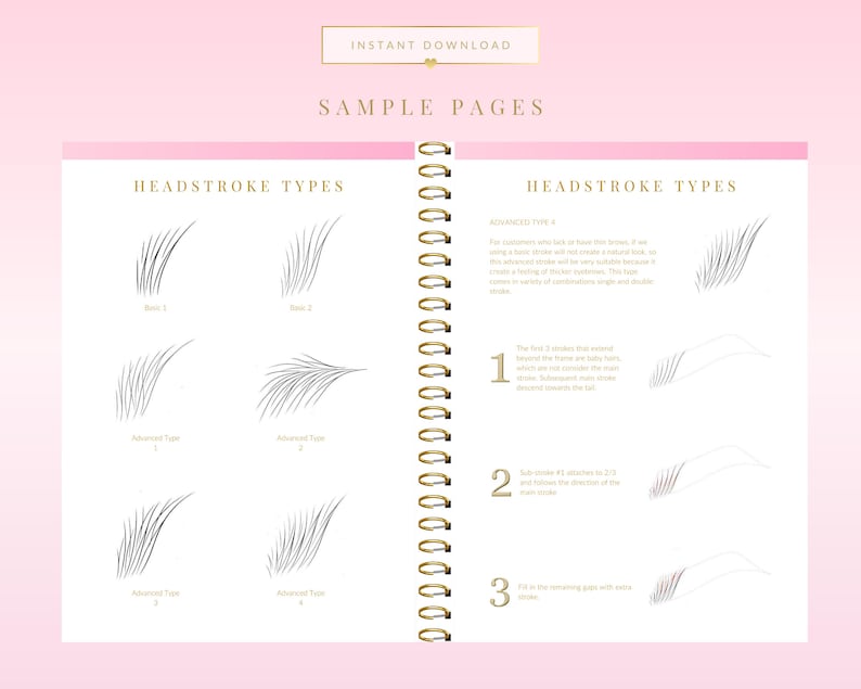 Nano Brows Practice Workbook, PMU Eyebrows Hair Stroke Designs Training ...