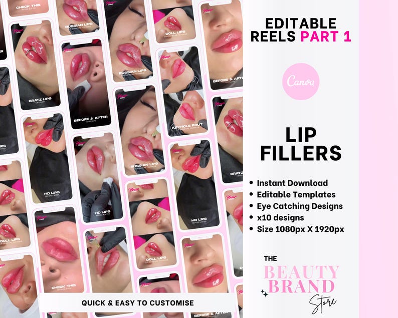 Editable Lip Filler Video Instagram Reels, Lip Injection Reels ...