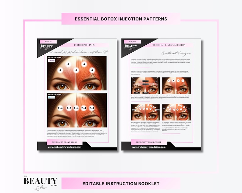 Botox Injection Patterns Guide: Editable Aesthetics Training (PDF Ebook) - Etsy
