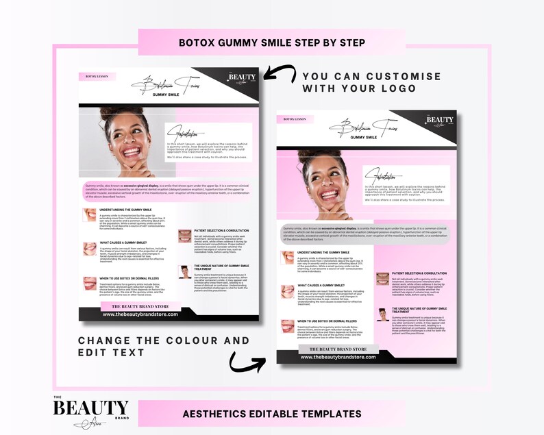 Botox Gummy Smile Lesson Cheat Sheets, Aesthetics Practitioner ...