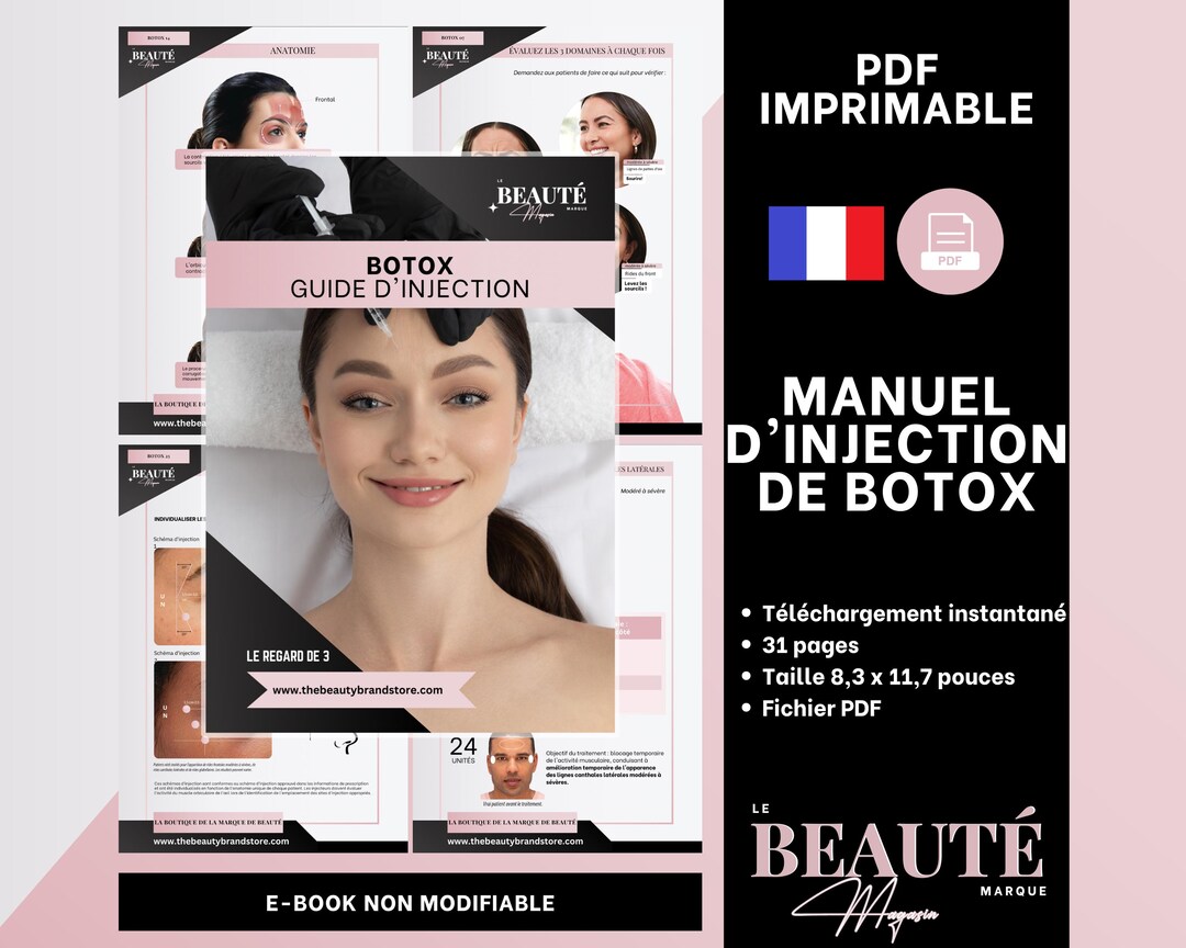 French Botox Training Manual, Beginners, Cosmetic Aesthetics, Botox ...
