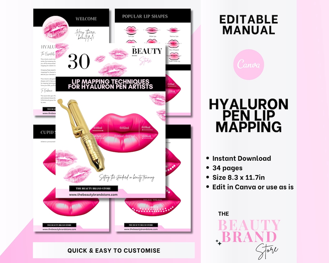 Hyaluron Pen Lip Mapping, Lip Filler Map, Russian Lip Technique, Cupid ...