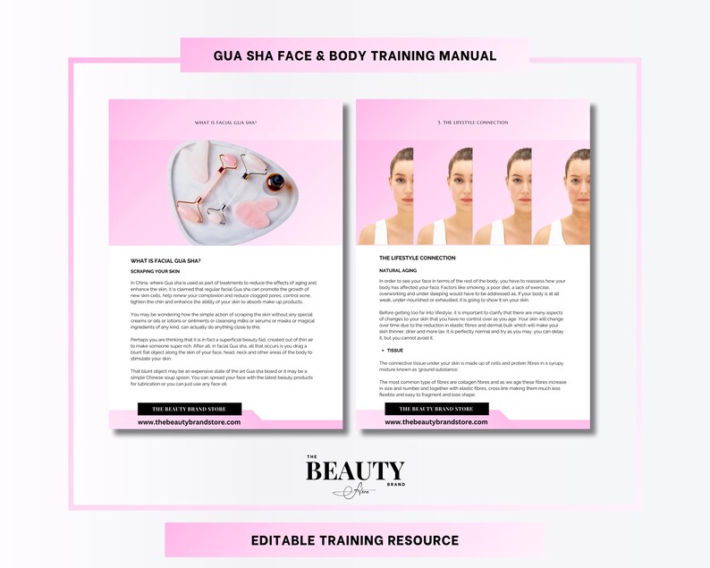 Gua Sha Training Manual, Face and Body Guide, Student or Tutor, Training Resources, Editable ...