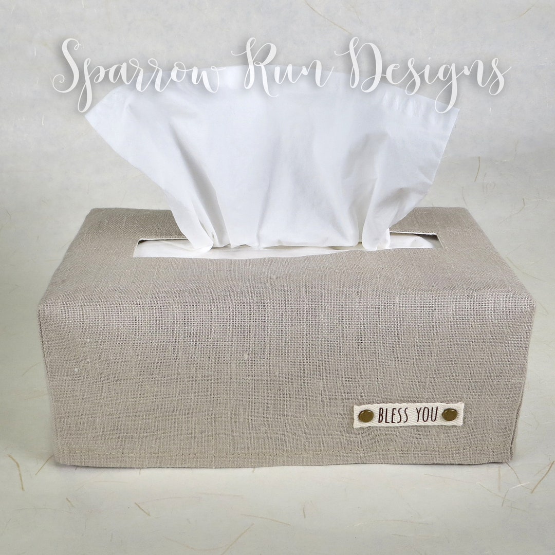 Bless You Tissue Box Cover Linen Natural 9 X - Etsy