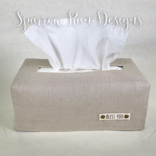 Linen Tissue Box Cover - Etsy