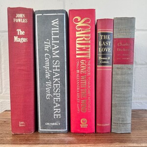 Red Antique Books, Decor Books by Color, Shakespeare Dickens, Vintage ...