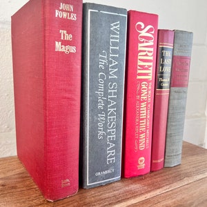 Red Antique Books, Decor Books by Color, Shakespeare Dickens, Vintage ...