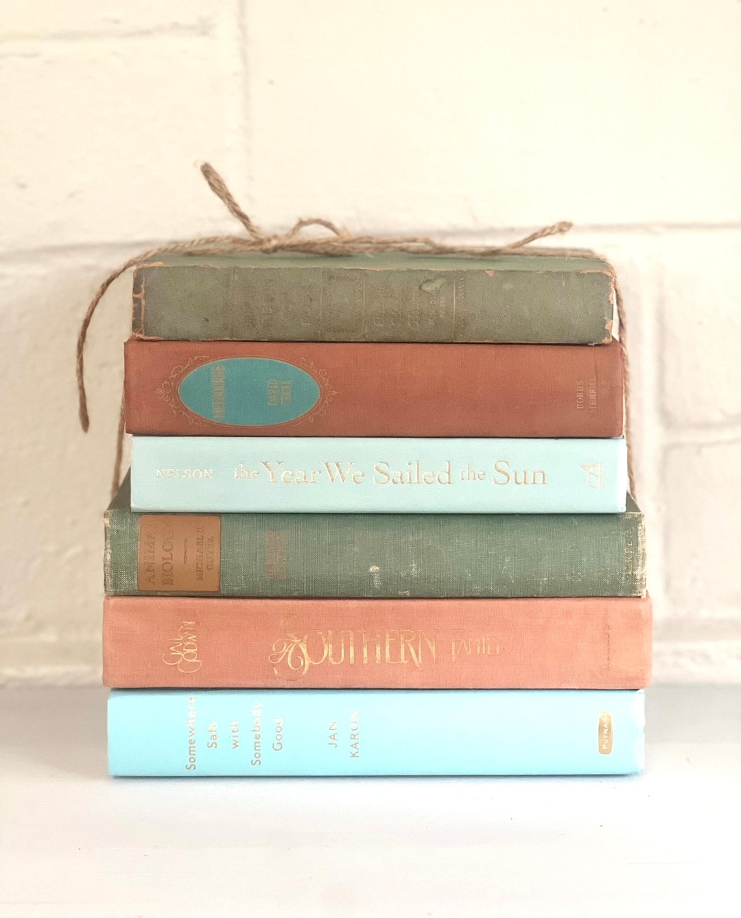 Vintage Books, Farmhouse Books, Green and Rust Books, Staging Books ...