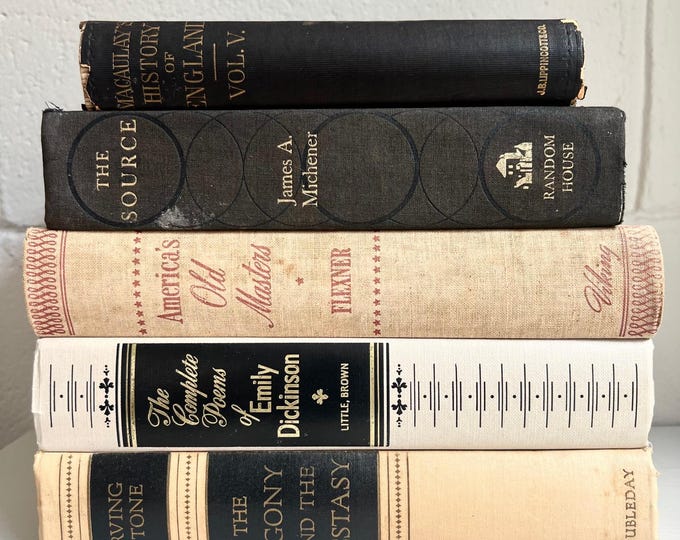 Antique Books, Collector Books, Farmhouse Books, Vintage Green Tan ...