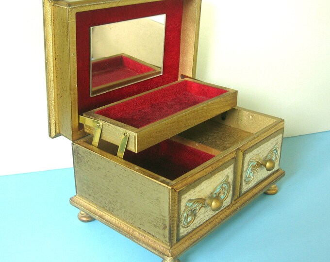 Vintage Florentine Musical Jewelry Box - Etsy