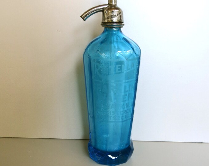 Old Seltzer Bottle, Blue Glass Bottle, Vintage Kitchen, Sparkling Water ...
