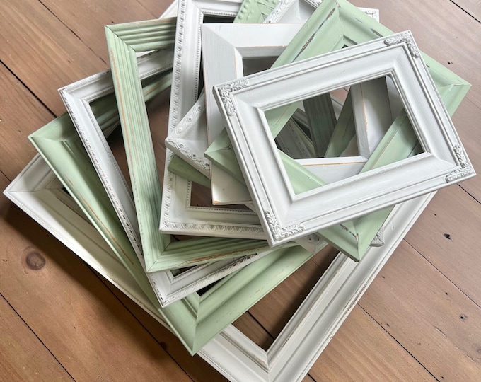 Vintage French Country Frame, Duck Egg Blue, Shabby and Chic, Paris ...