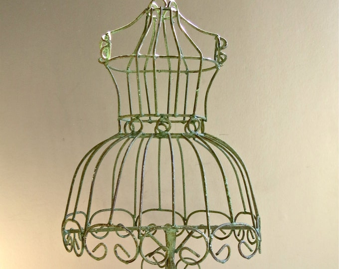 Vintage Dress Form, Antique Dress Form, Metal Dress Form, Green, Shabby ...