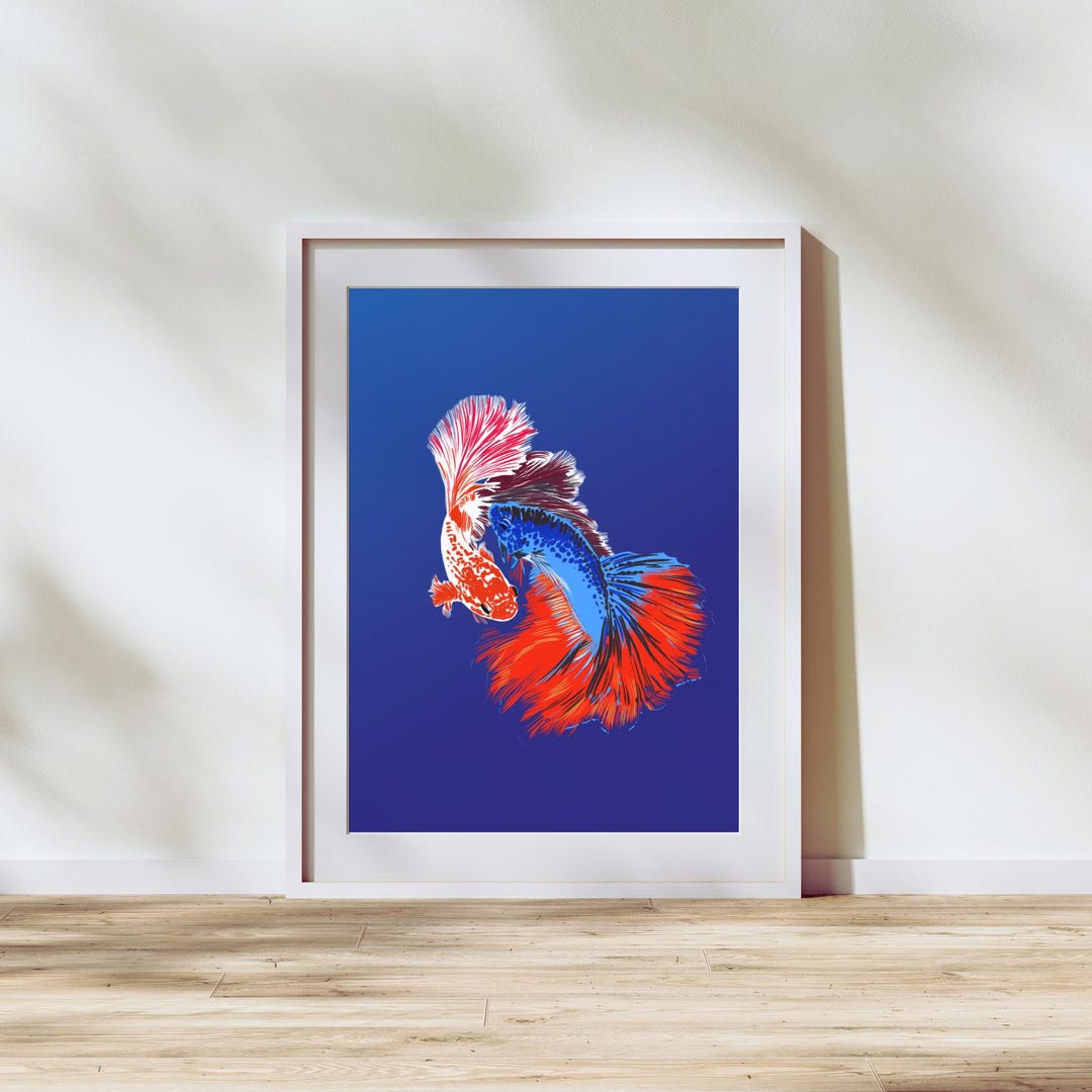 Elegant Zen Dragon Fish Art Print, Home Decor, Illustration, Wall ...