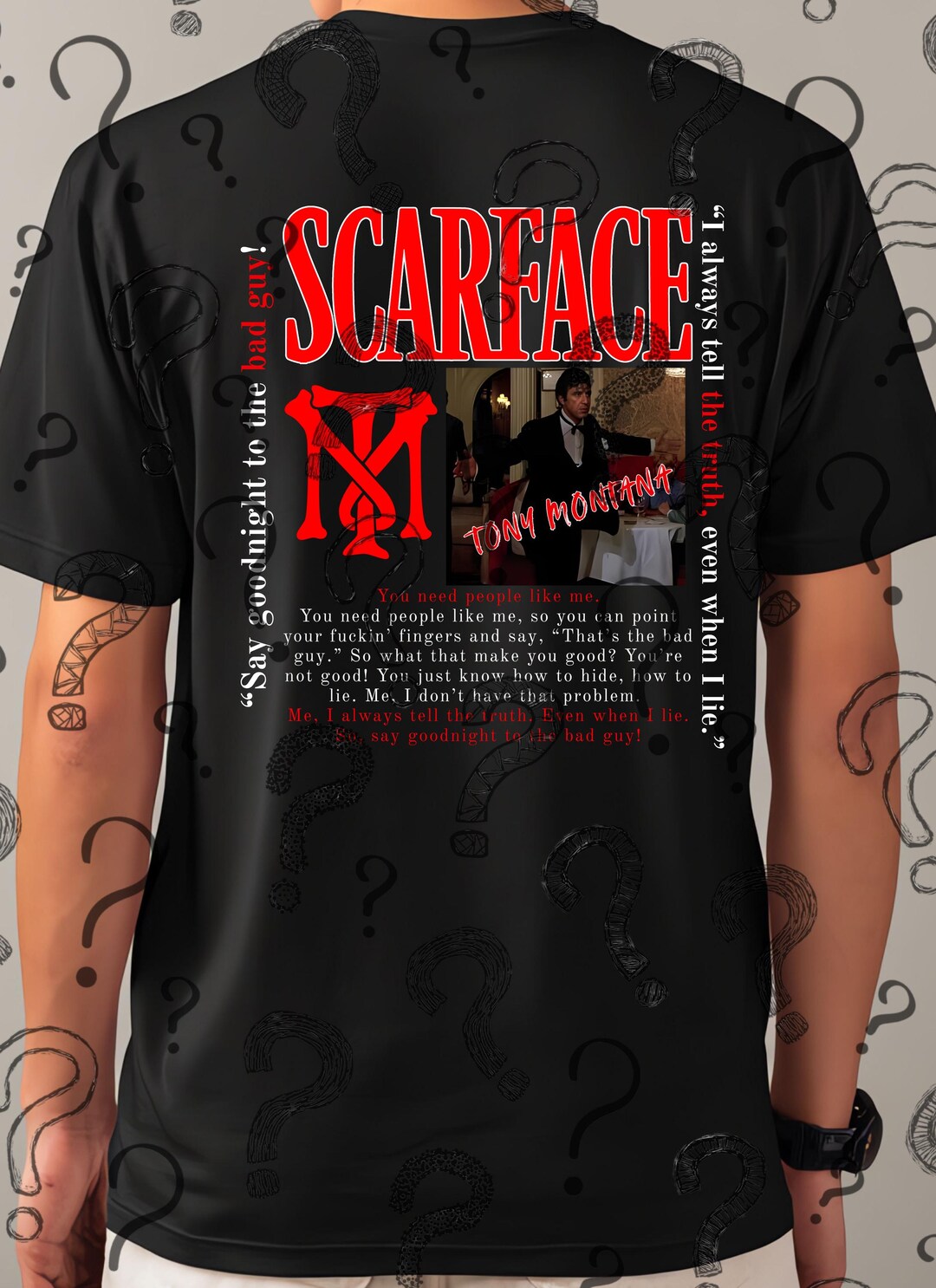 Scarface the Bad Guy Png Transparent Background - Etsy