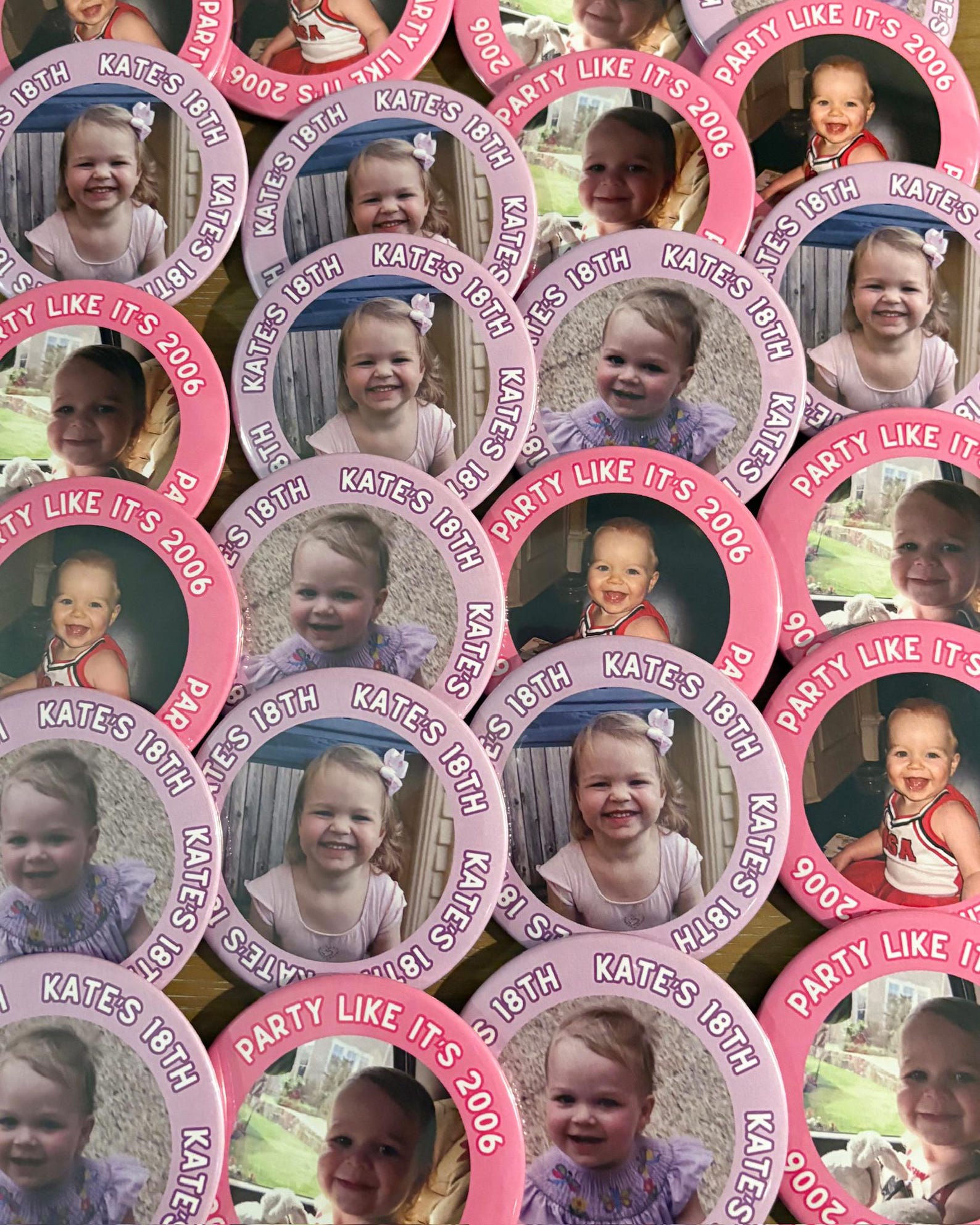 Custom Picture Birthday Buttons | Personalized 3" Photo Pins | Party ...