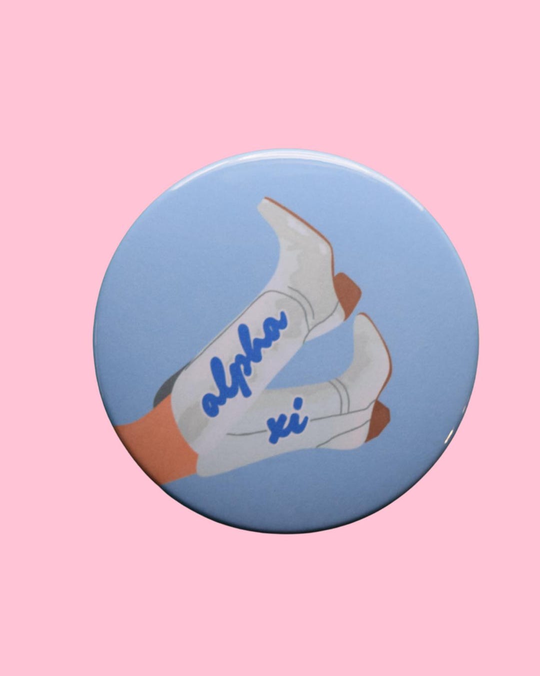Alpha Xi Delta Cowgirl Blank Boot Button: Axid Sorority Pin Badge - Etsy
