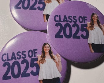 Custom Graduation Button | Class of 2025 Senior Gift | Personalized ...