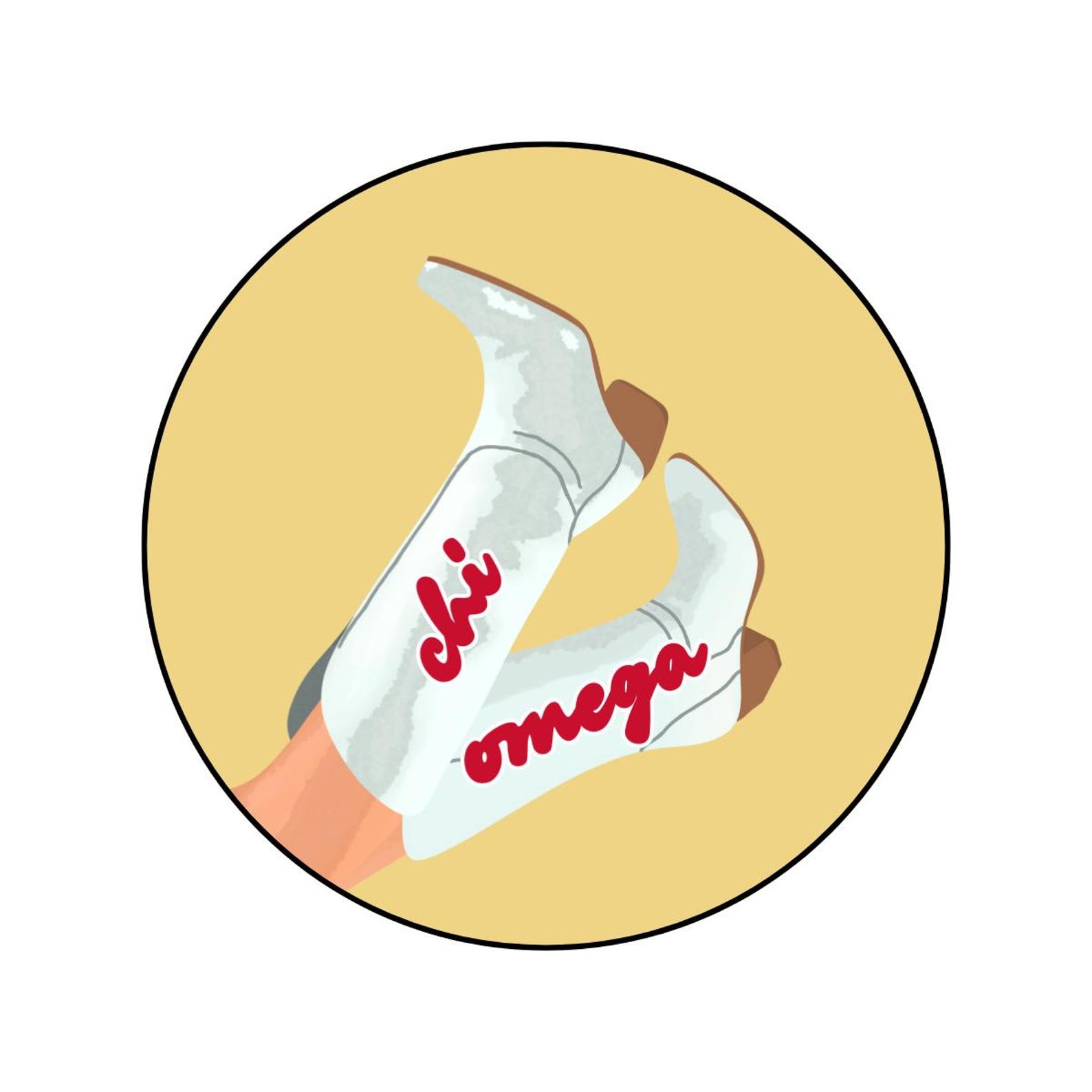 Chi Omega Cowgirl Blank Boot Button: Chi O Sorority Pin Badge - Etsy