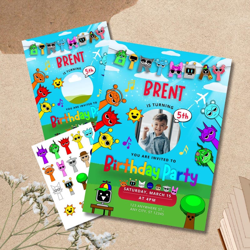 Sprunki Birthday Party Invitation - Etsy