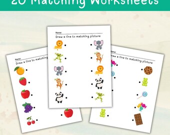 Matching Worksheets, Match the Picture, Kindergarten Preschool Activity ...