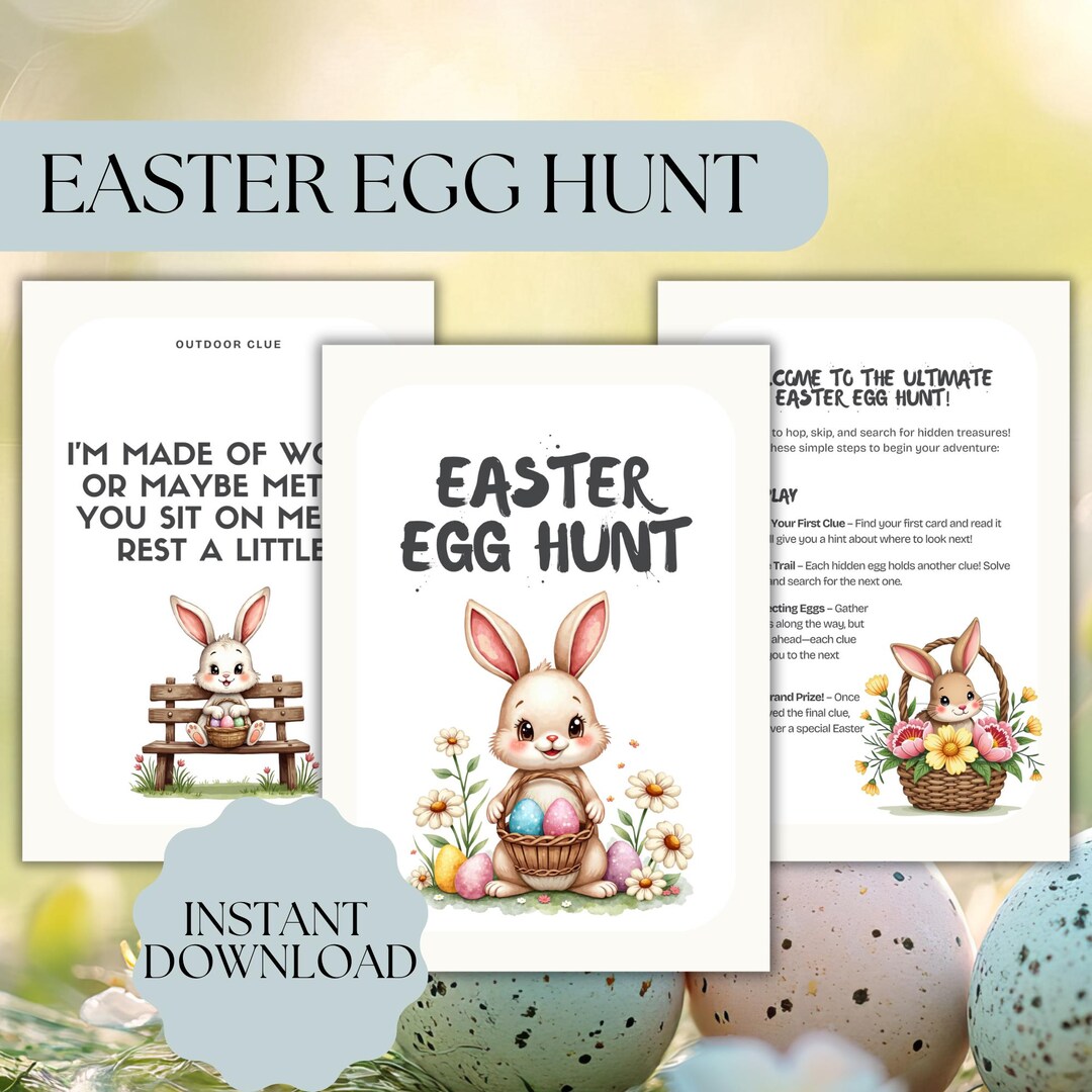 Printable Easter Egg Hunt Clue Cards – Fun Easter Activity for Kids ...