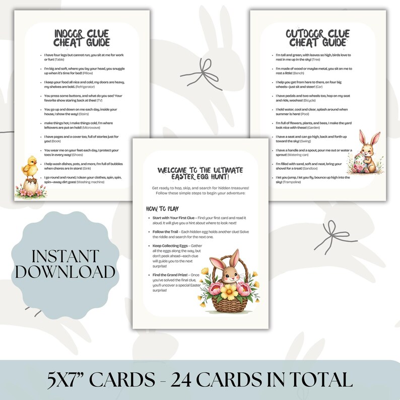 Printable Easter Egg Hunt Clue Cards – Fun Easter Activity for Kids ...