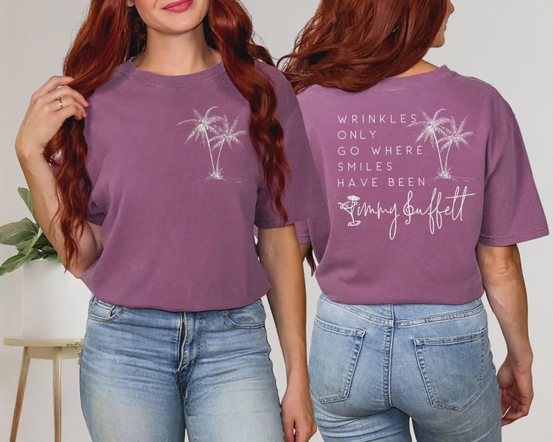 Comfort Colors Palm Tree Graphic Tee, Jimmy Buffett Inspired - Etsy