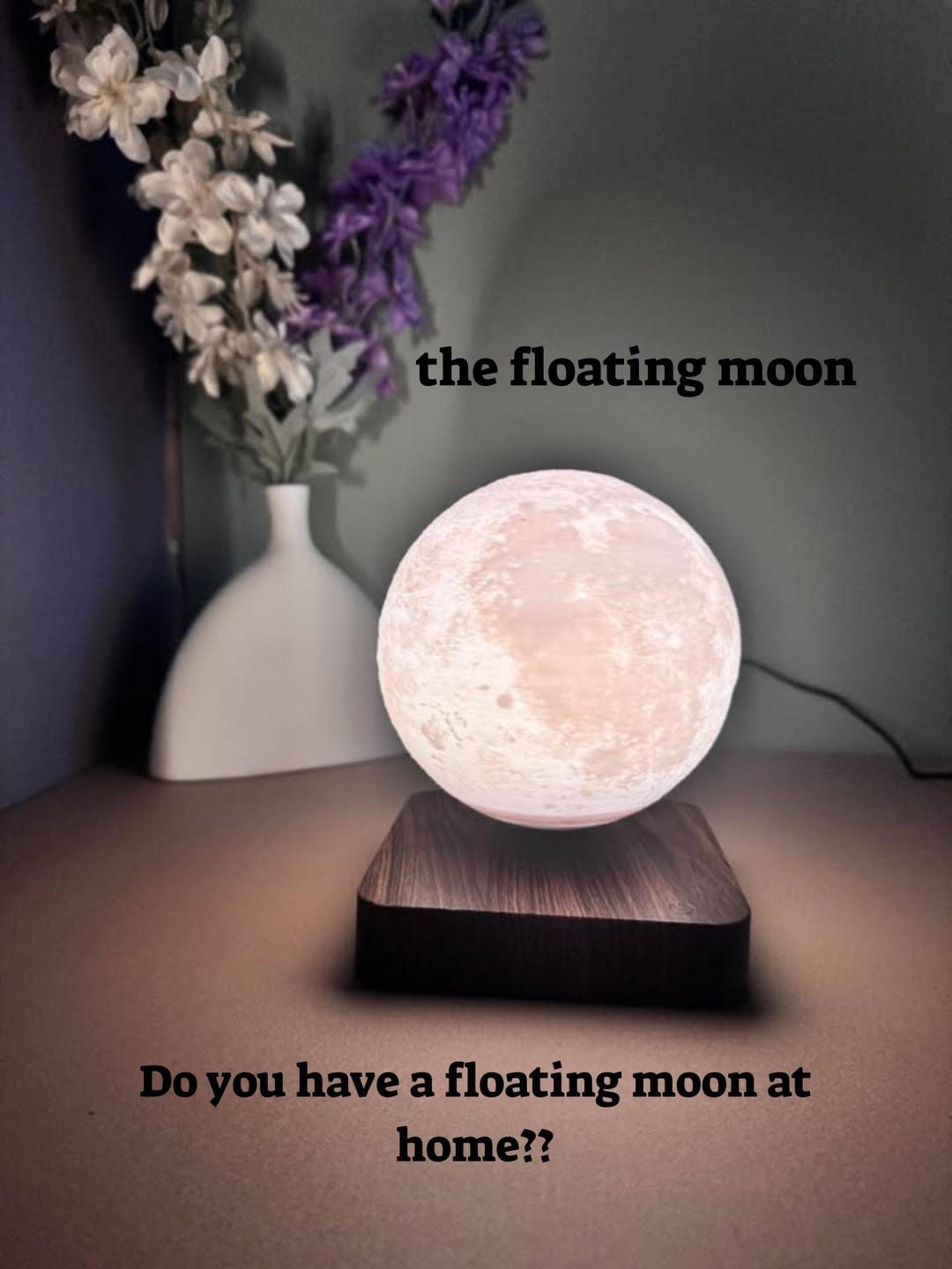 Levitating Moon Lamp | 3D Printed Floating Lunar Night Light | Magnetic ...