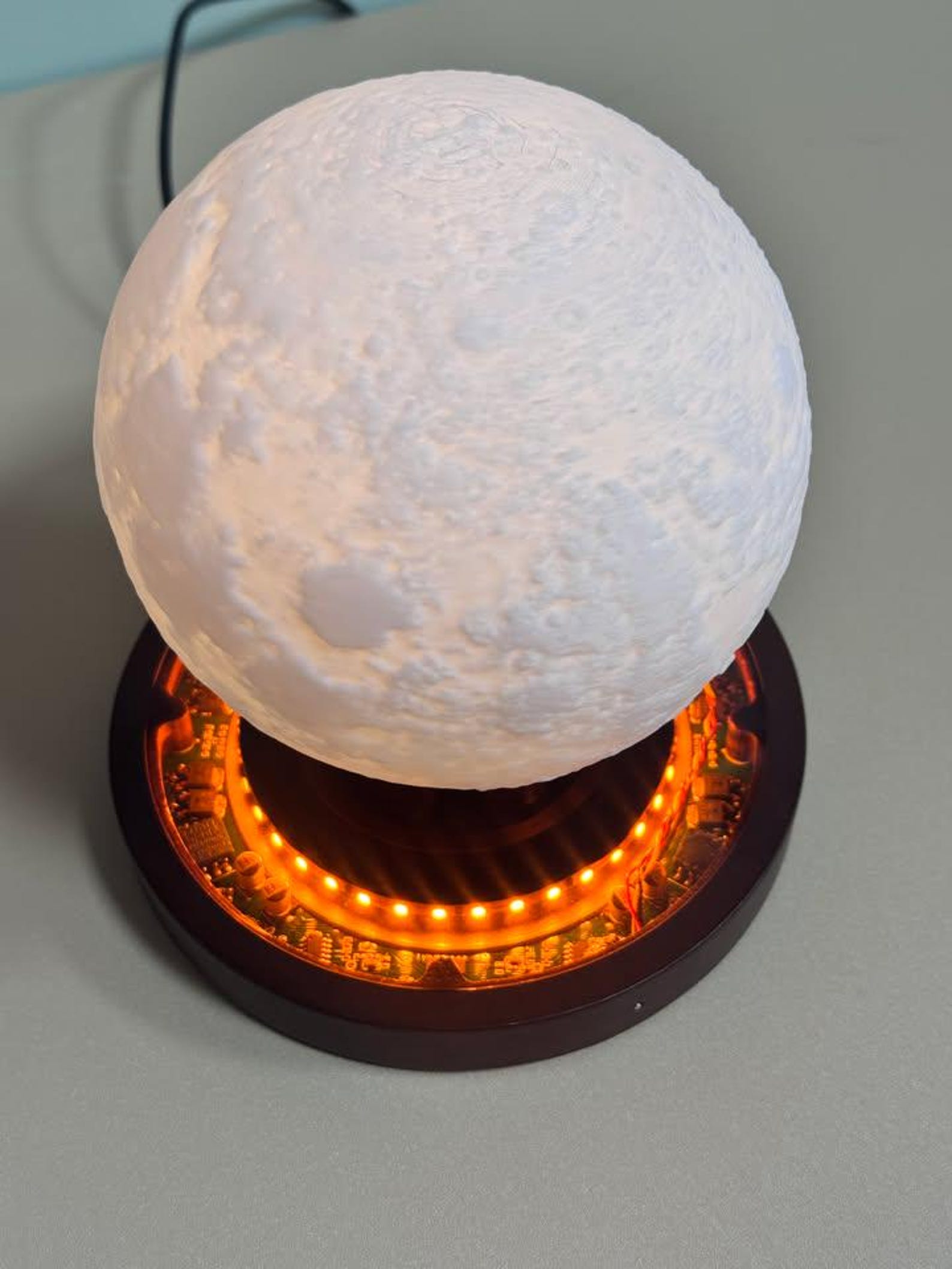 Levitating Moon Lamp | 3D Printed Floating Lunar Night Light | Magnetic LED Light for Bedroom ...
