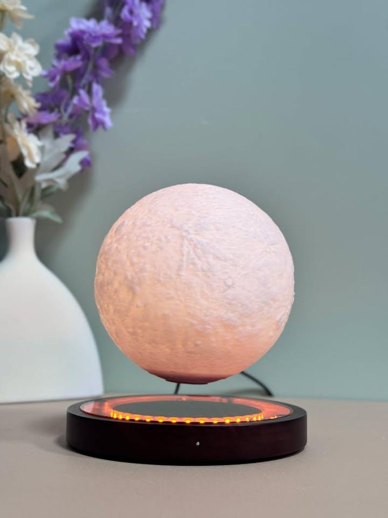 Levitating Moon Lamp | 3D Printed Floating Lunar Night Light | Magnetic ...