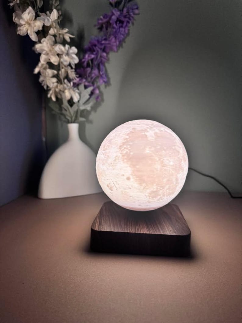Levitating Moon Lamp | 3D Printed Floating Lunar Night Light | Magnetic ...