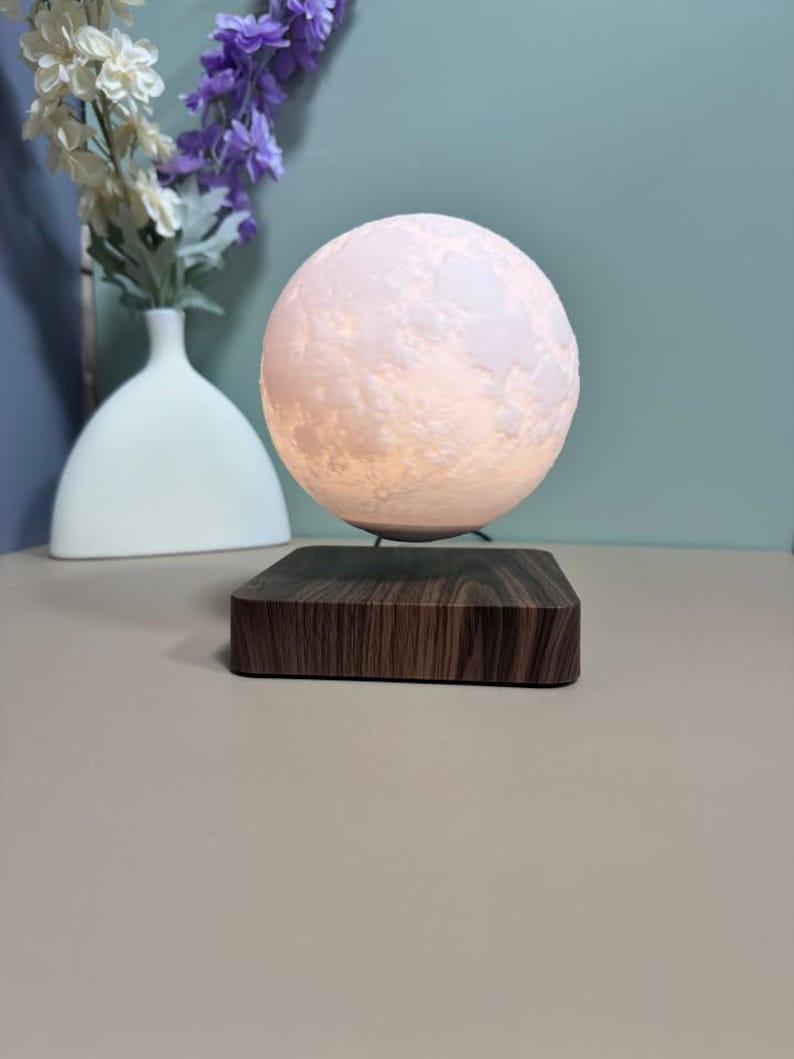 Levitating Moon Lamp | 3D Printed Floating Lunar Night Light | Magnetic ...