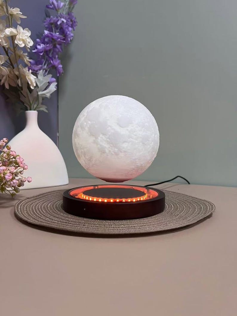 Levitating Moon Lamp | 3D Printed Floating Lunar Night Light | Magnetic ...