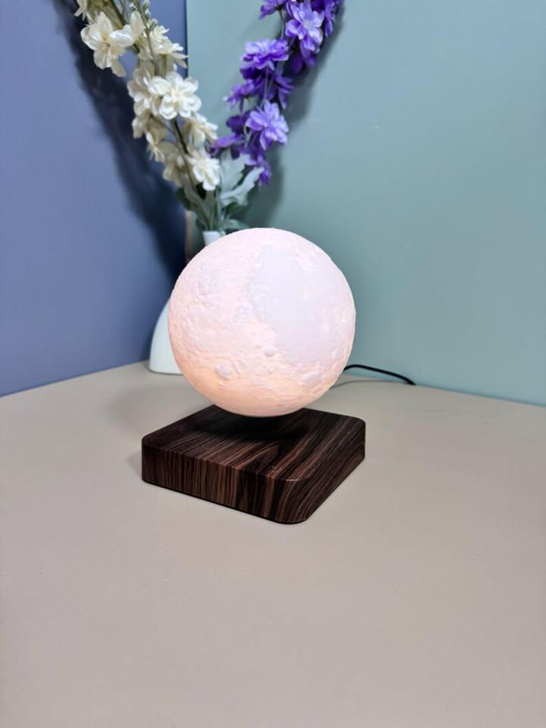 Levitating Moon Lamp | 3D Printed Floating Lunar Night Light | Magnetic ...