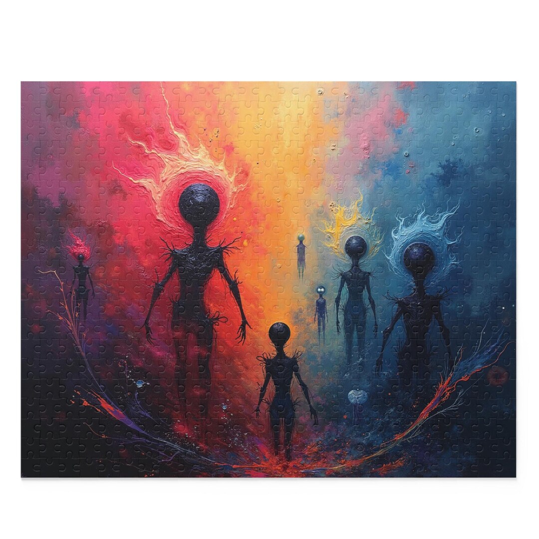 Cosmic Alien Puzzle, Unique Art Puzzle, 120-500 Piece Puzzle, Gift for ...