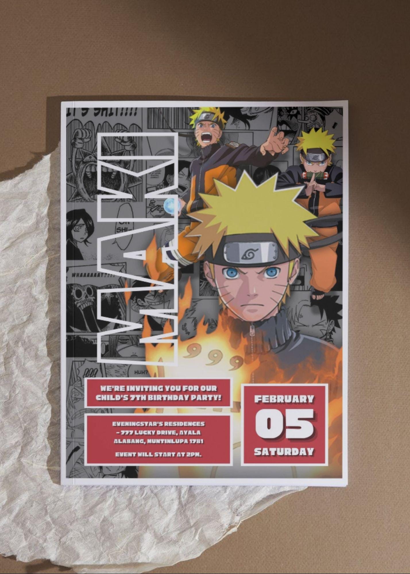 Naruto Birthday Invitation Template Narutoshippuden Invitation Naruto ...