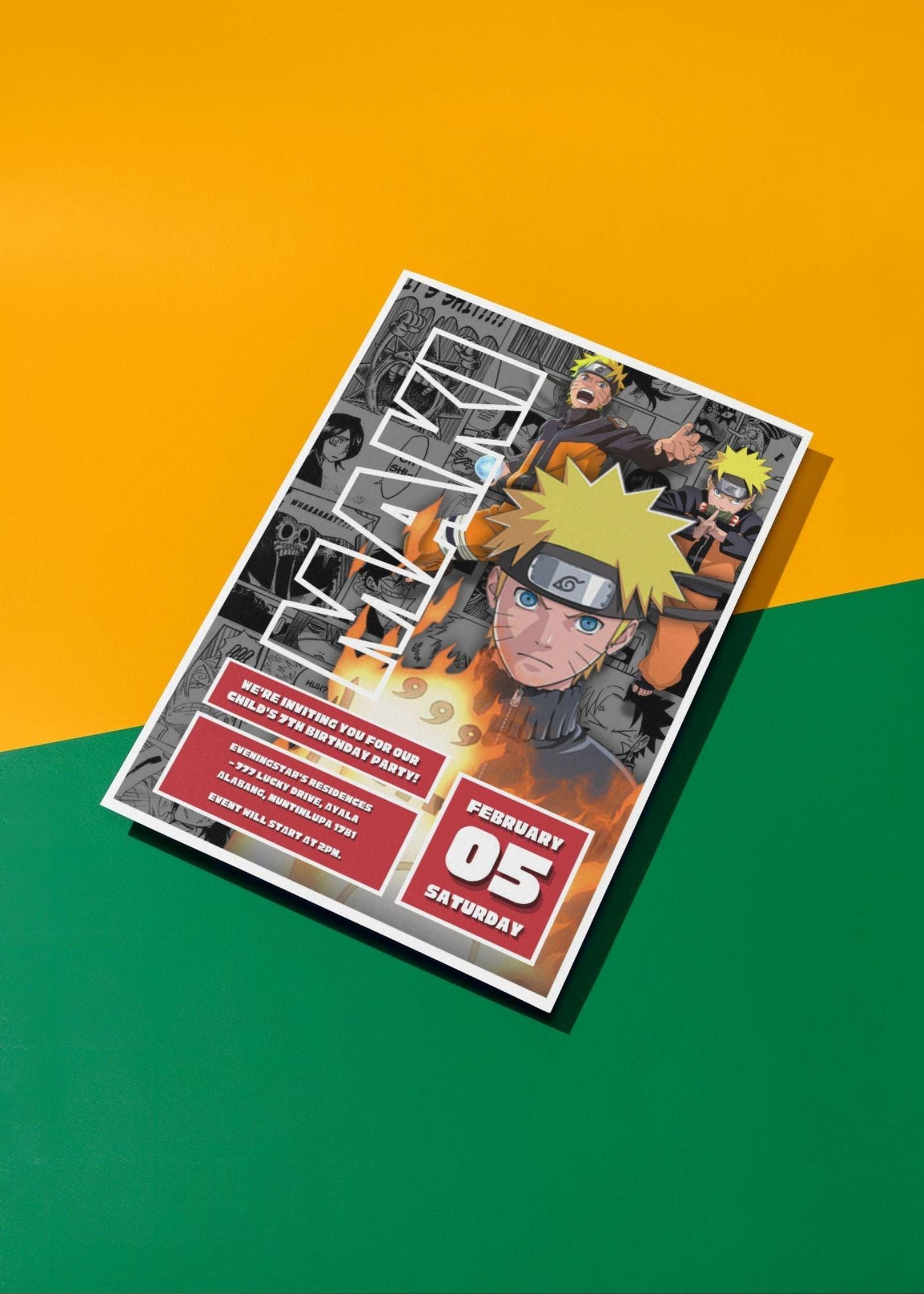Naruto Birthday Invitation Template Narutoshippuden Invitation Naruto ...