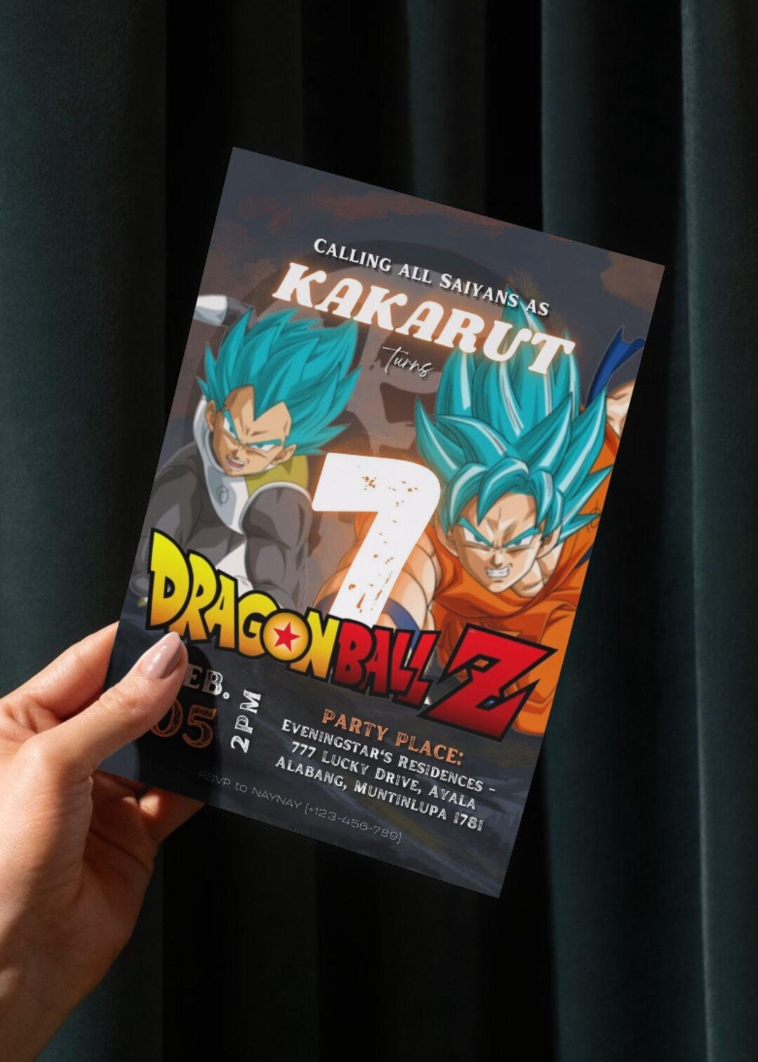 Dragon Ball Z Birthday Invitation Template Dragonball Invitation Dragon ...