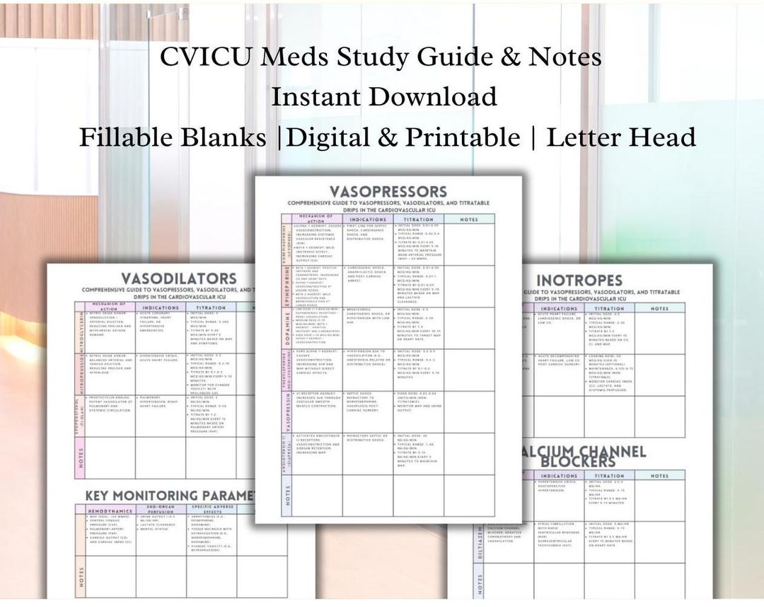 Medication Guide Nursing School Study Guide Nurse Guide Medication List ...