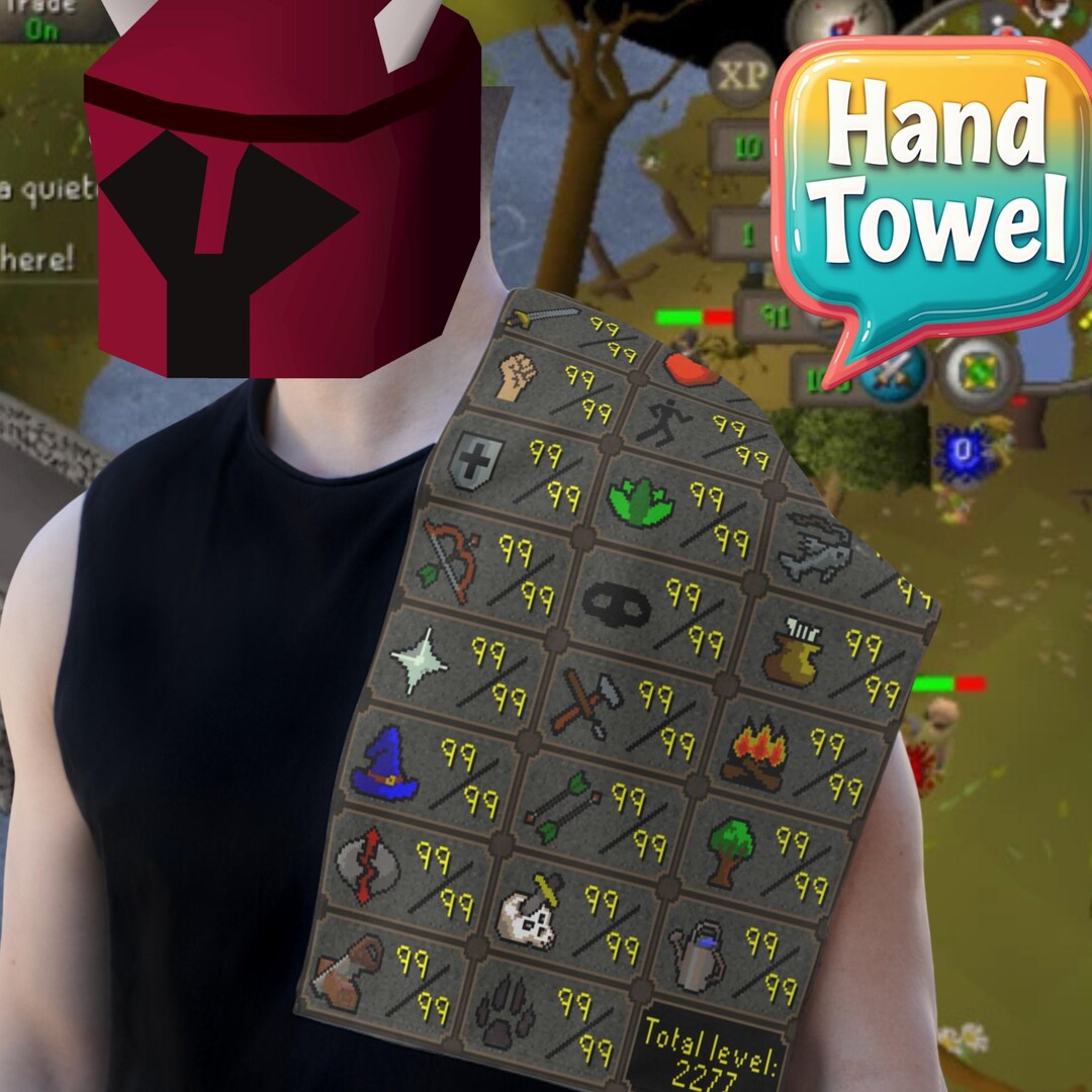 Gaming Towel, Oldschool Runescape Maxed Stats Towel, Gamer Workout ...