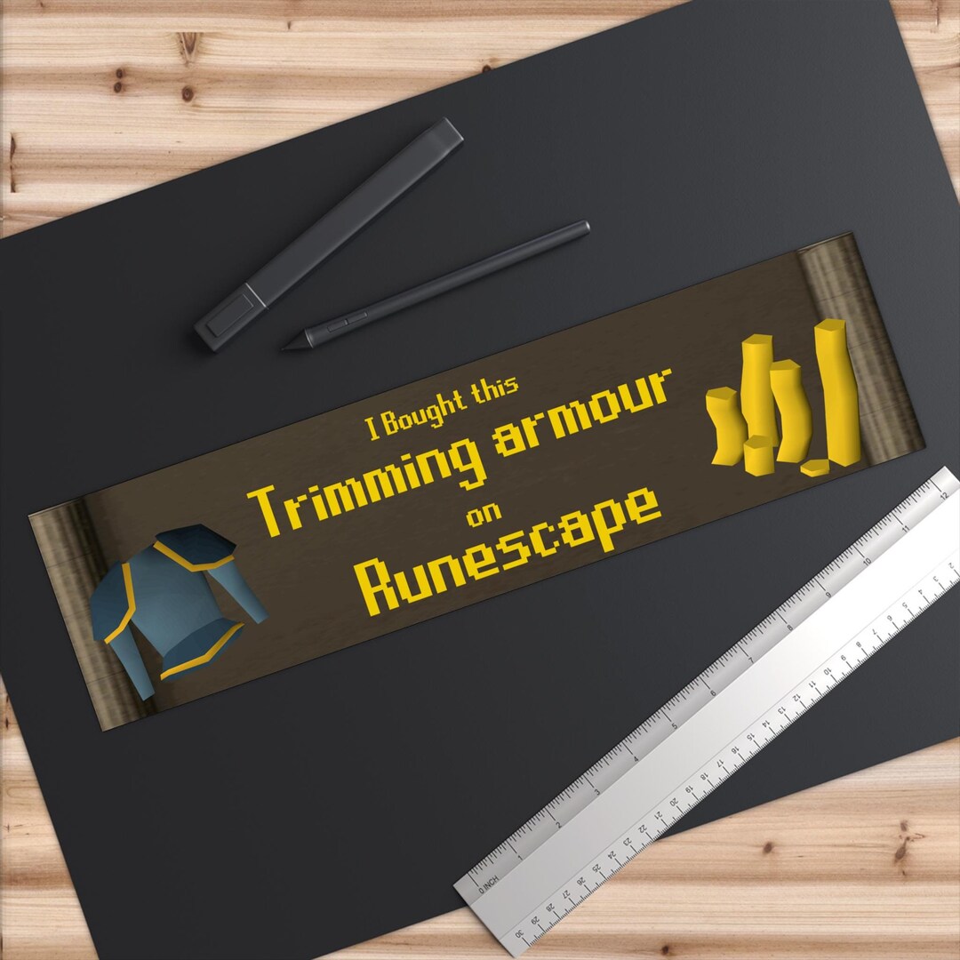 RUNESCAPE Trimming Armor Bumper Sticker - Unique Gaming Decal, Car ...